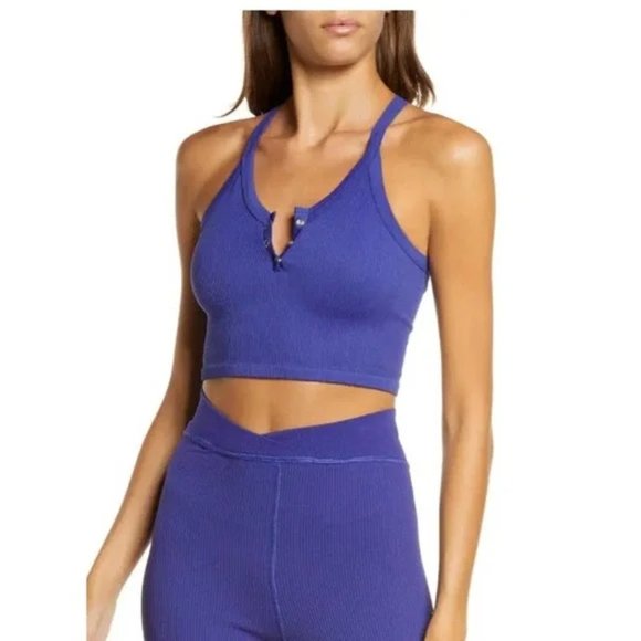 Free People | Tops | Nwt Free People Movement Free Throw Henley Crop ...